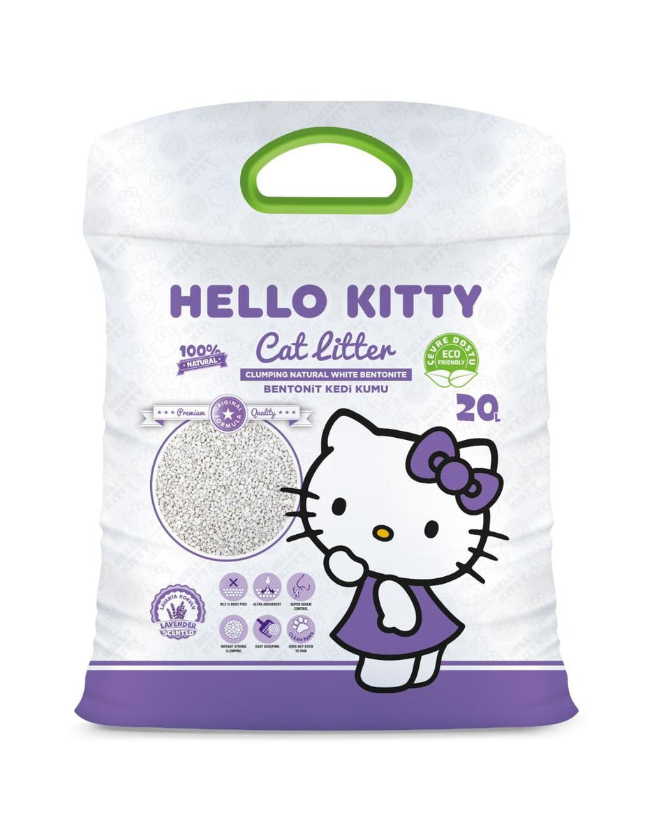HELLO KITTY WHITE BENTONITE CLUMPING CAT LITTER Lavander 20 L| Zima Pets