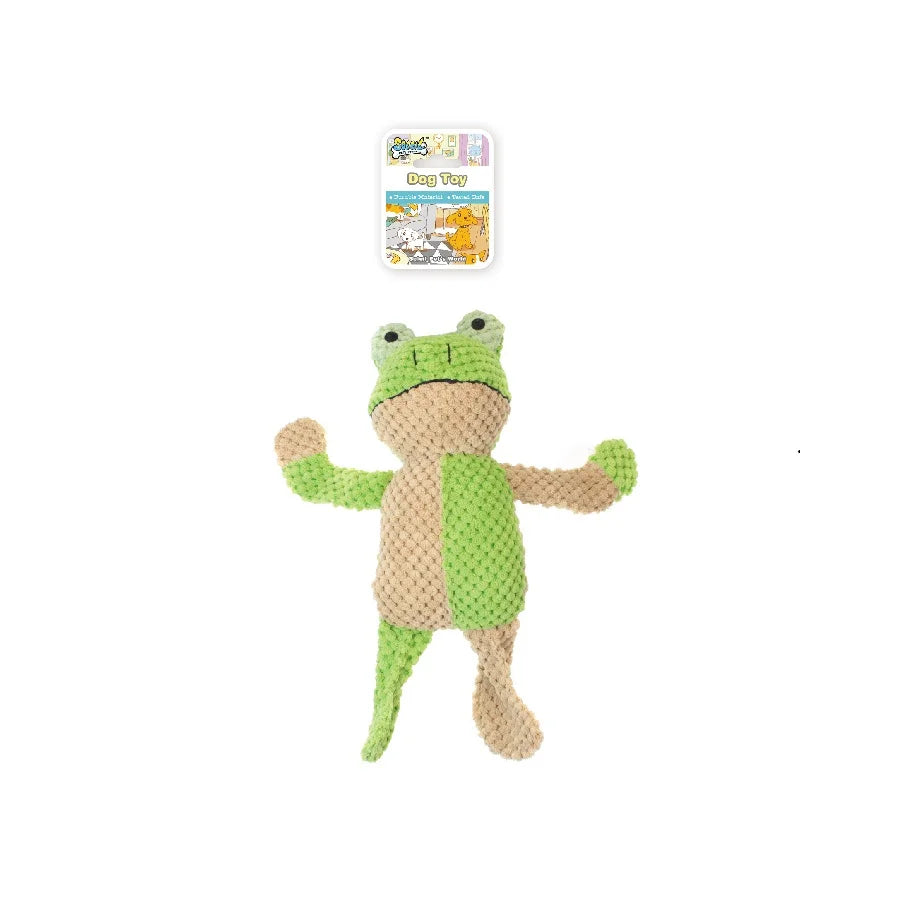 SOLEIL Plush Dog Toy Frog| Zima Pets
